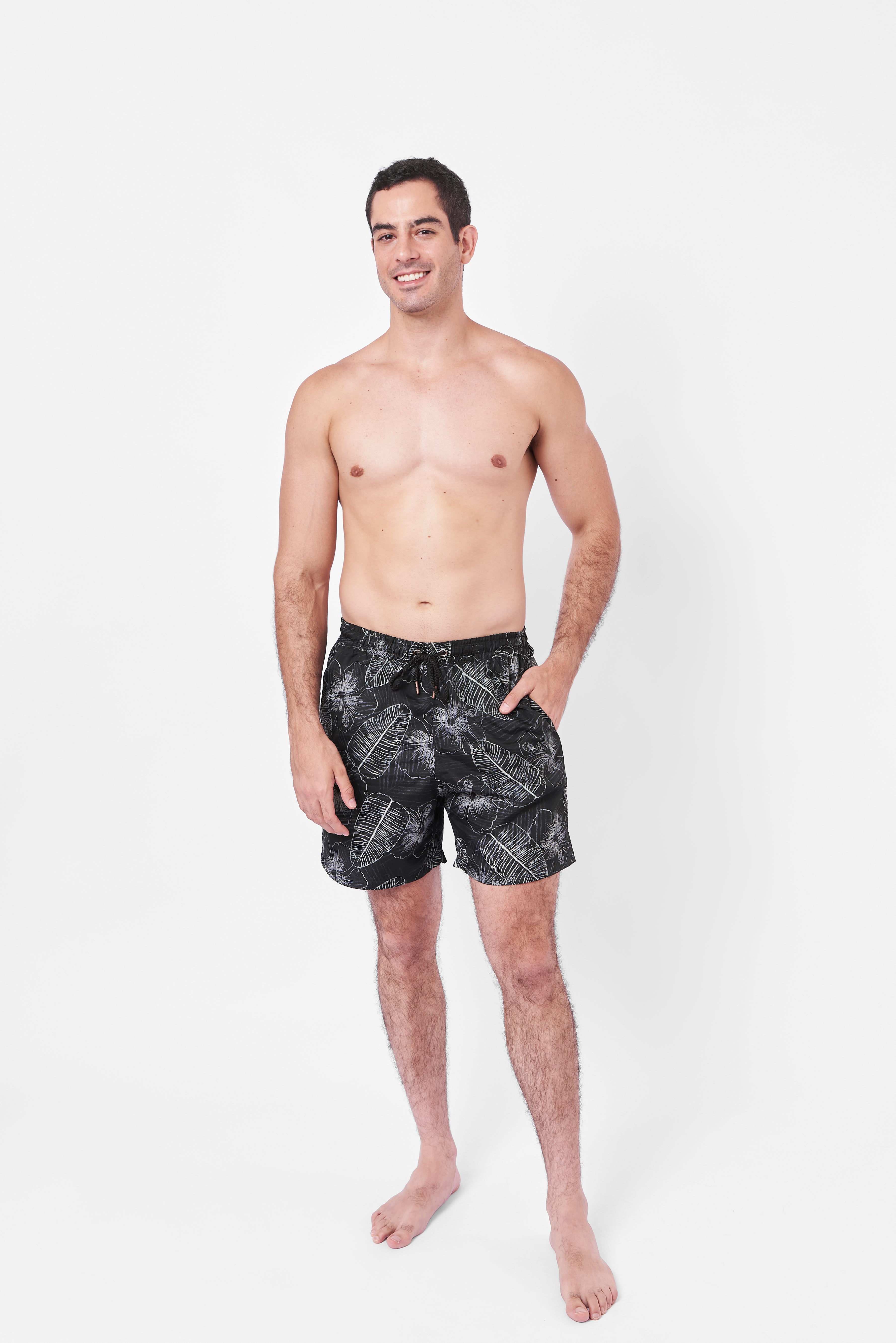 Short baño flores negro – arestiendapy